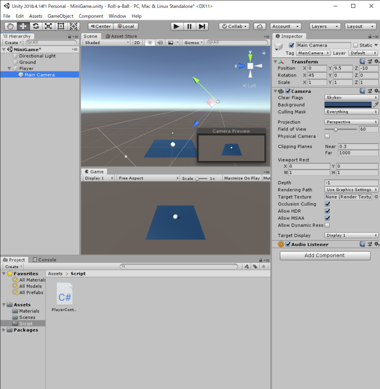 Roll-a-Ball(カメラとプレイヤー)～Unity～ | エンジニアのオタクトモblog